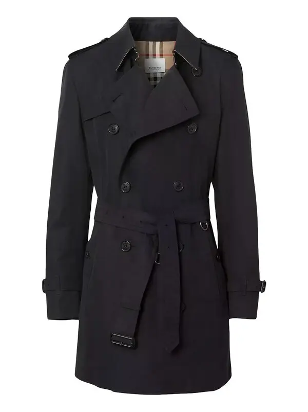 Burberry Cotton Gabardine Trench Coat - Blue