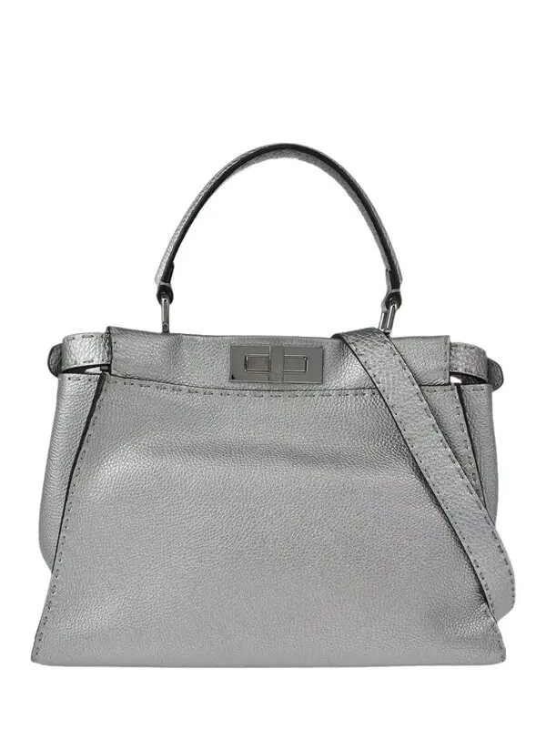 Fendi 2017 Peekaboo Tote Bag - Silver