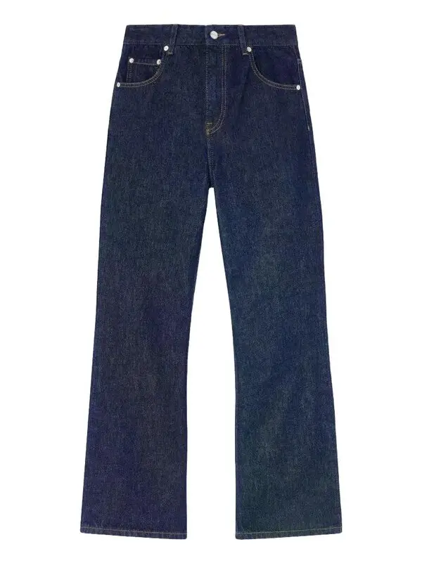 GANNI Betzy Cropped Flared Jeans - Blue