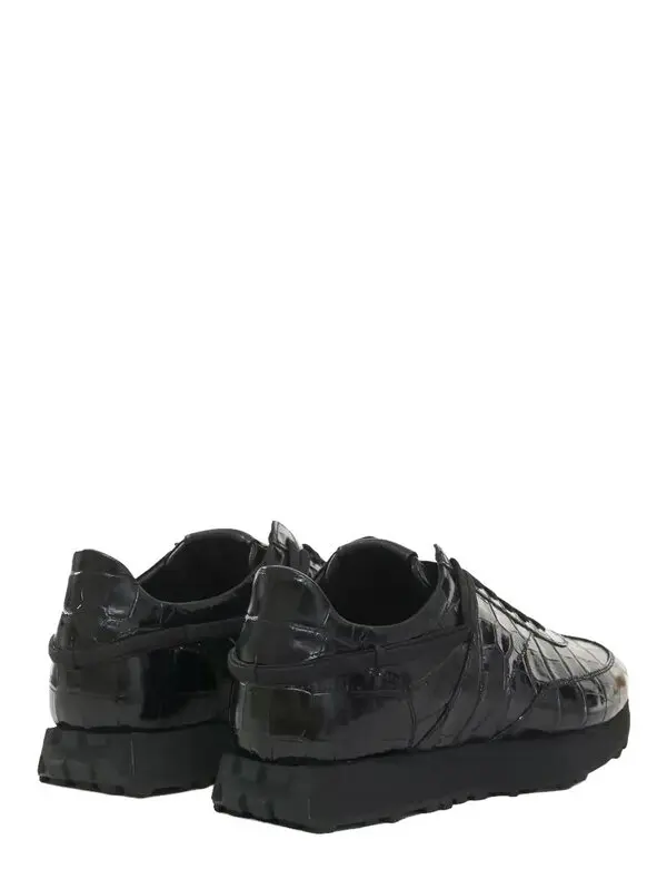 Rhude Croc-embossed Lace-up Sneakers - Black
