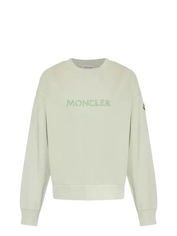 Moncler Logo Embroidered Crewneck Sweatshirt - Neutrals
