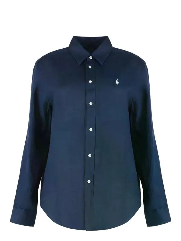 Polo Ralph Lauren Long Sleeve Linen Shirt - Blue