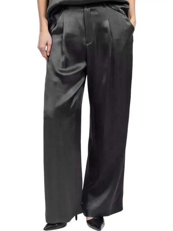 Lapointe Pleated Relaxed Wide-leg Trousers - Grey