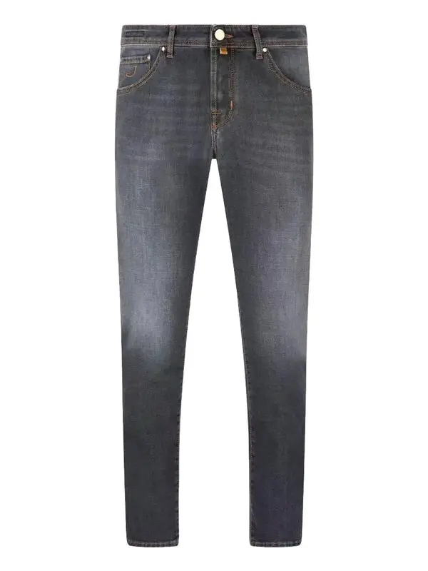 Jacob Cohen Dark Topstitched Trousers - Grey