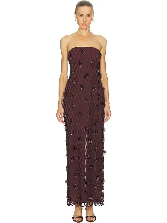 Simkhai Iridessa Bustier Gown - Brick