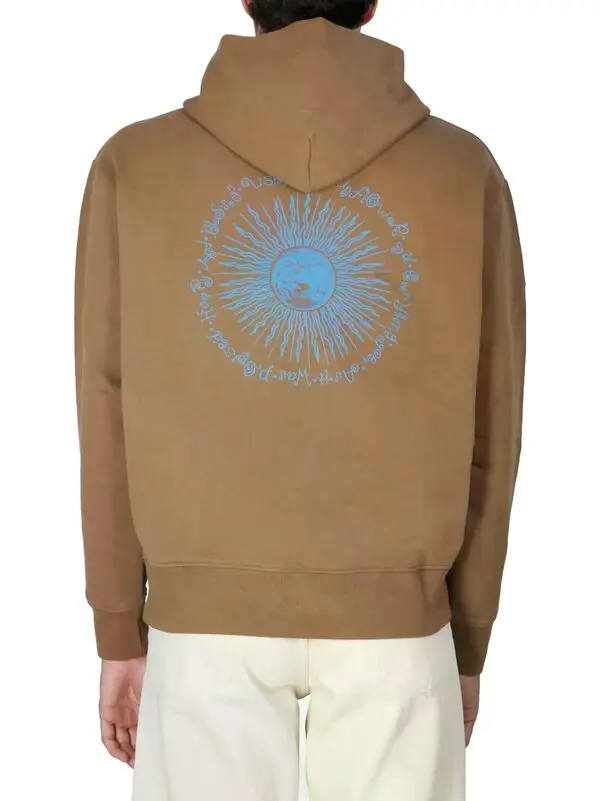 SUNFLOWER Hooded Kangaroo-pocket Hoodie - Brown