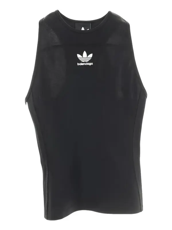 Balenciaga X Adidas Logo Stripe Tank Top - Black