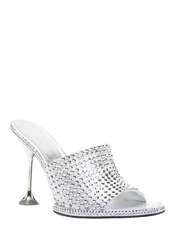 SERGIO ROSSI Embellished Heeled Sandals - Silver