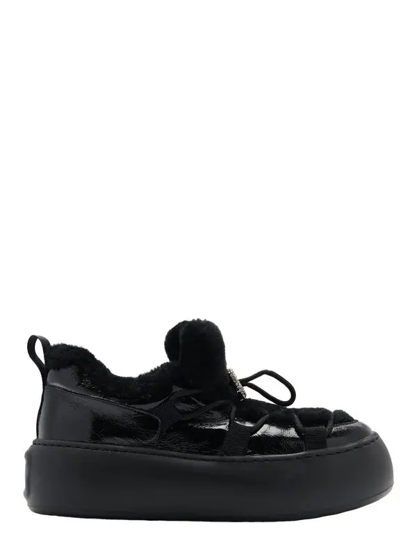 ROGER VIVIER Viv Up Shearling Snow Boots - Black