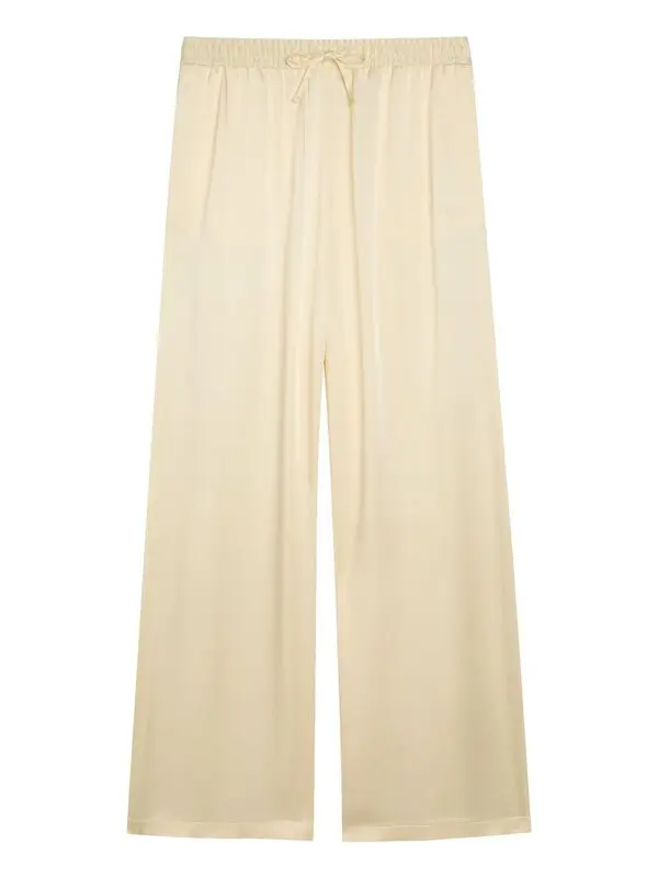 Stella McCartney Logo-embroidered Satin Trousers - Cream