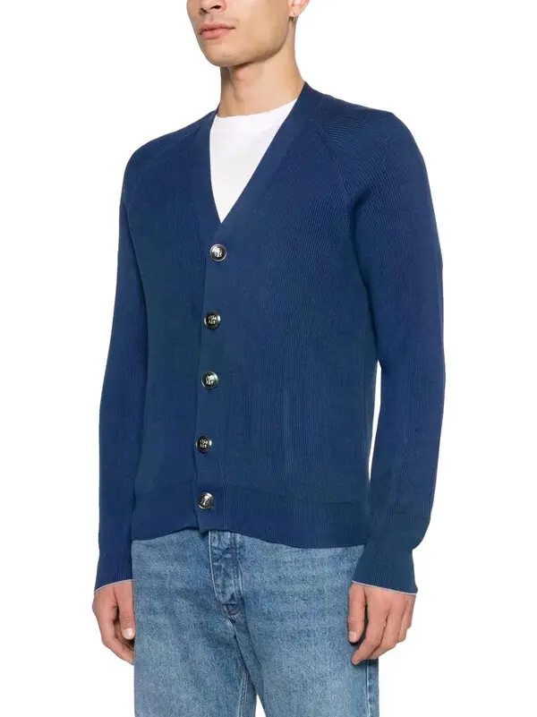 Brunello Cucinelli Buttoned V-neck Cardigan - Blue