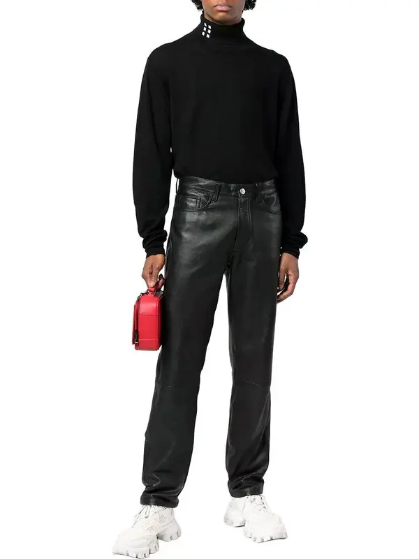 ROMEO HUNTE Wool Fitted Roll Neck Jumper - Black
