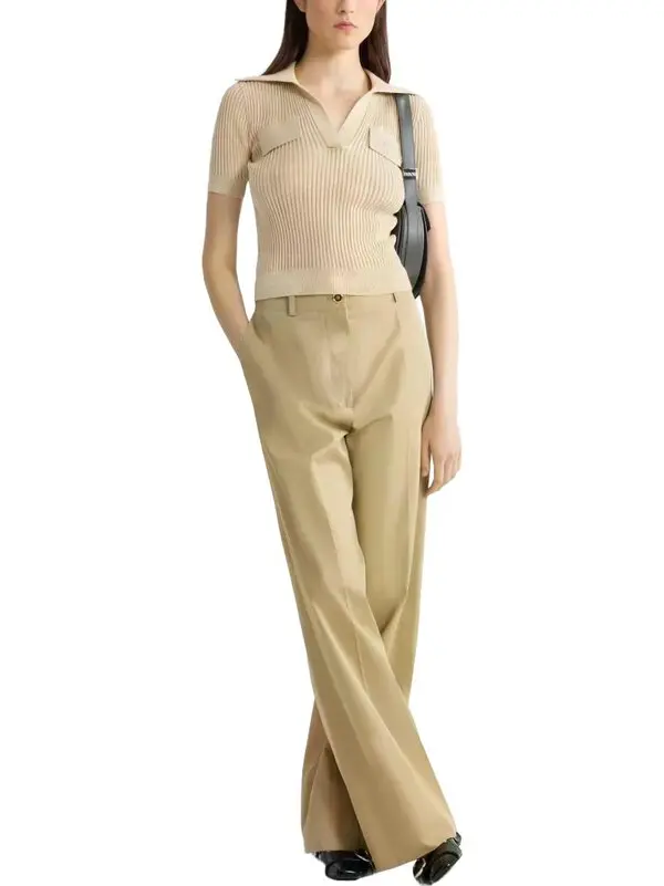 PATOU Embroidered-logo Top - Neutrals