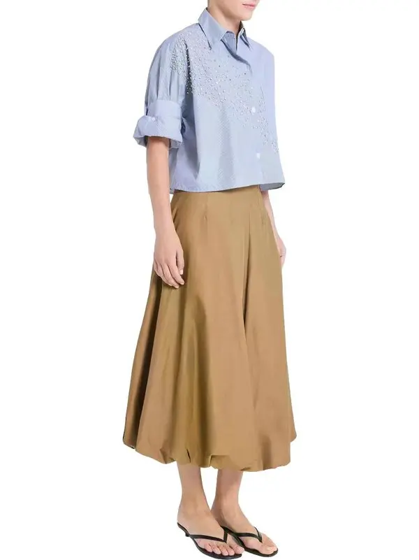 TWP Striped Crystal Embellished Shirt - Blue