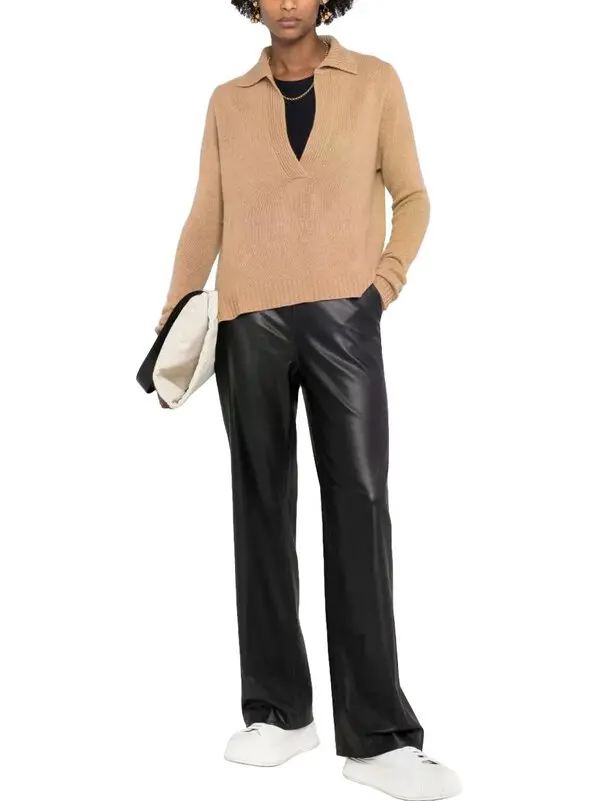 ALLUDE Cashmere V-neck Jumper - Neutrals