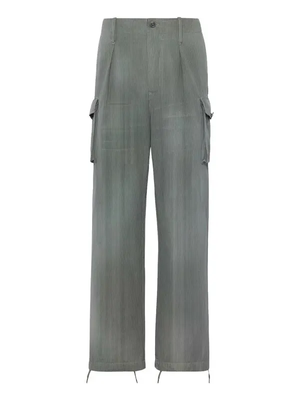 MAISON MARGIELA Cotton-blend Pinstripe Cargo Trousers - Grey