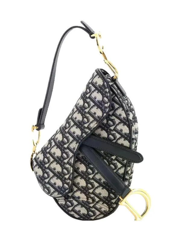 Dior Saddle Oblique Canvas Mini Shoulder Bag - Blue