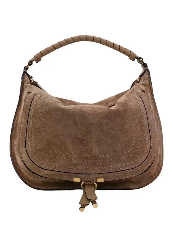 Chloé Marcie Twisted Top Handle Tote Bag - Brown