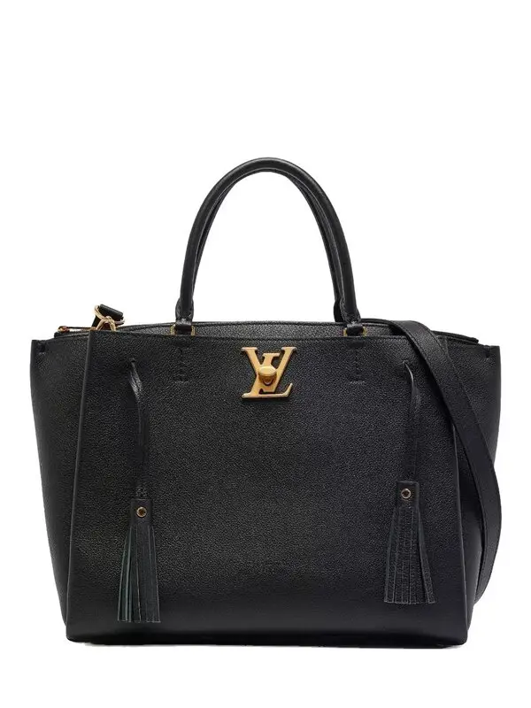LOUIS VUITTON 2017 Lockme Leather Tote Bag - Black