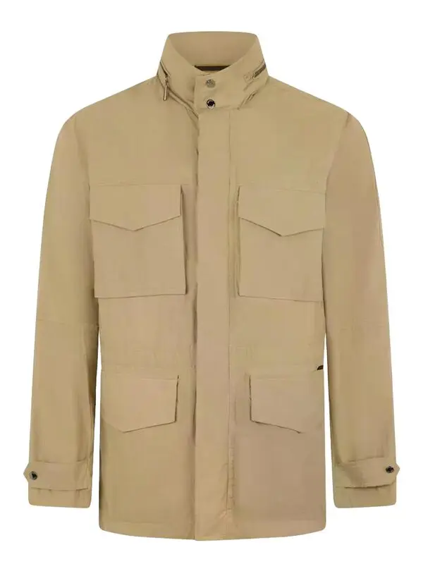 MOORER Patch-pocket Jacket With High Neck - Neutrals