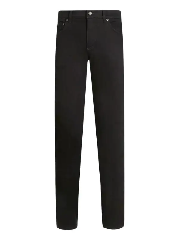 Dolce & Gabbana Dark Grey Patch Jeans - Black