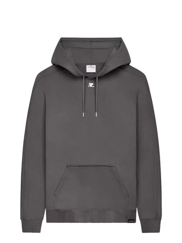 COURREGES Embroidered Logo Hoodie - Grey