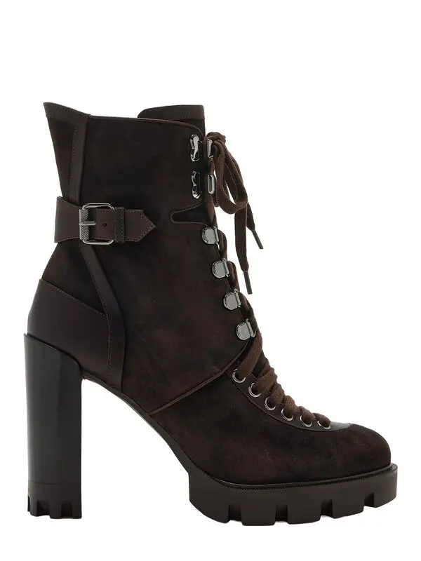 CHRISTIAN LOUBOUTIN Macademia Leather Ankle Boots - Brown