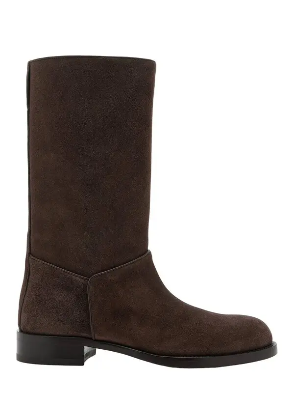 THE ROW Nobilis Suede Boots - Brown