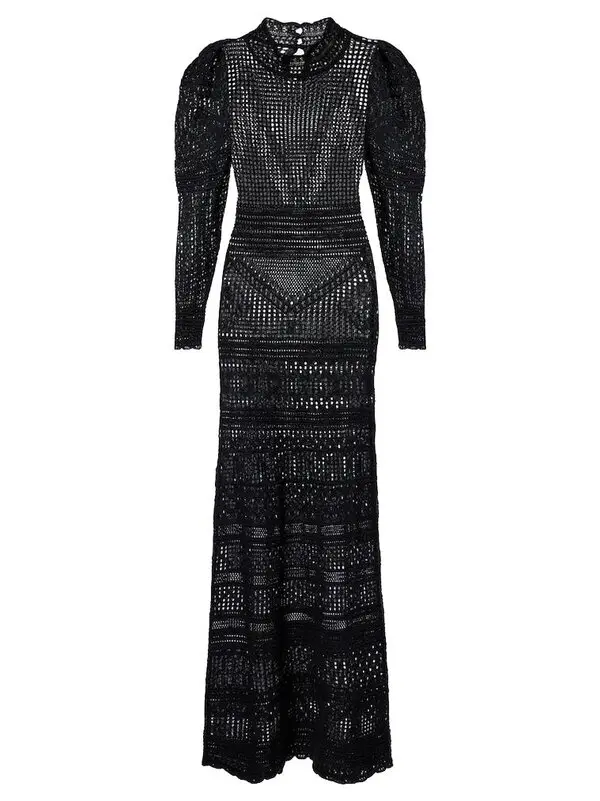 Isabel Marant Étoile Dione Open-knit Maxi Dress - Black