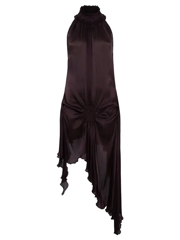 SIEDRES Toni Asymmetric Mini Dress - Brown