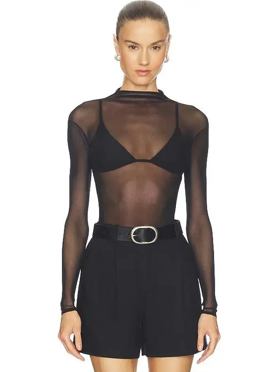 MIMCHIK Elle Mesh Bodysuit In . Also - Black