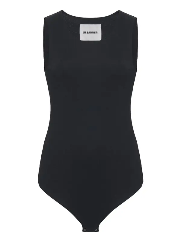 JIL SANDER Sleeveless Crewneck Bodysuit - Black