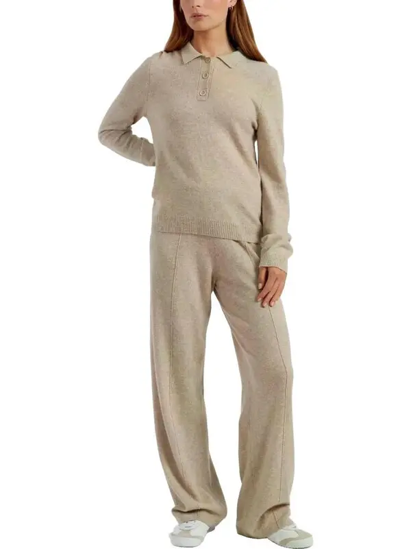 Chinti & Parker Long-sleeved Polo Sweater - Neutrals
