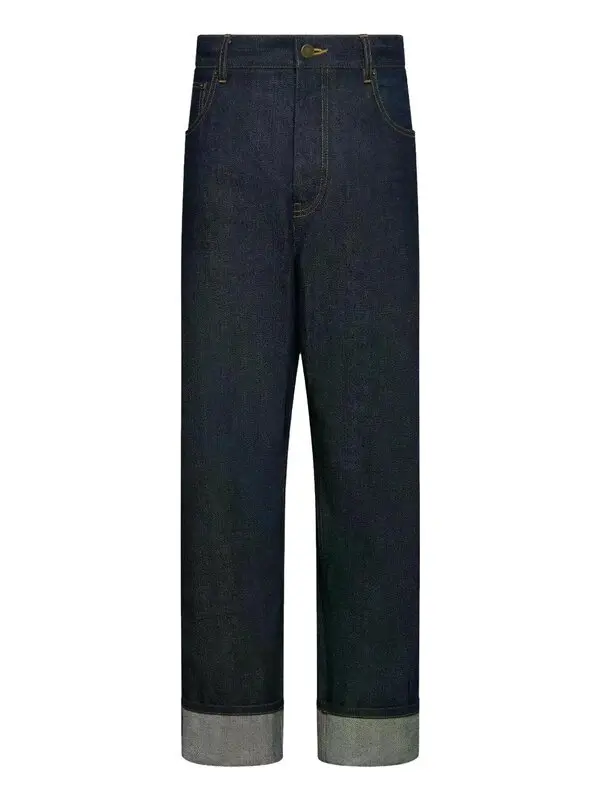 Thom Browne Selvedge Detail Backstrap Trousers - Blue