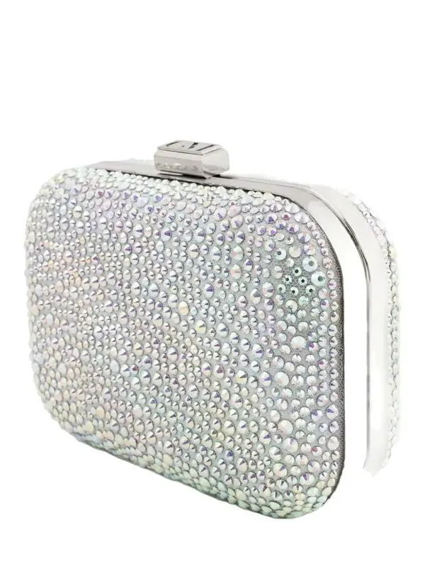 GEMY MAALOUF Embellished Crepe Clutch Bag - Silver