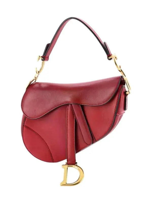 Dior Saddle Handbag Leather Mini Shoulder Bag - Red