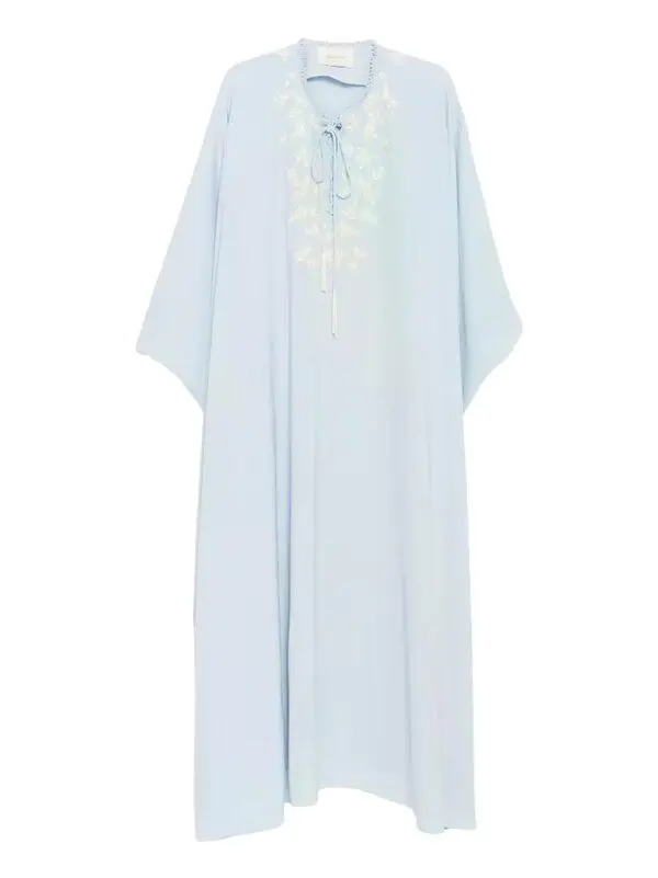 SHATHA ESSA Floral Embellished Maxi Dress - Blue