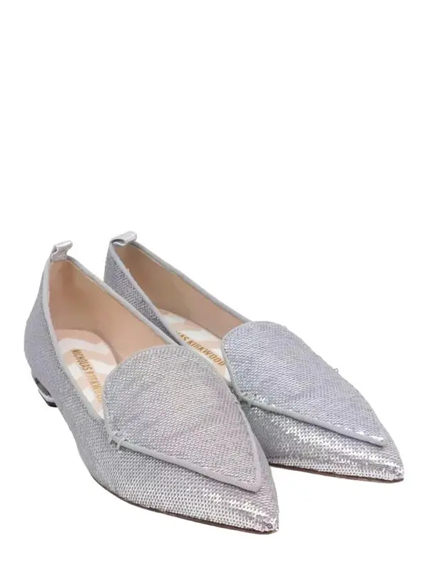 NICHOLAS KIRKWOOD Beya Sequin Pointed Ballet Flats - Silver