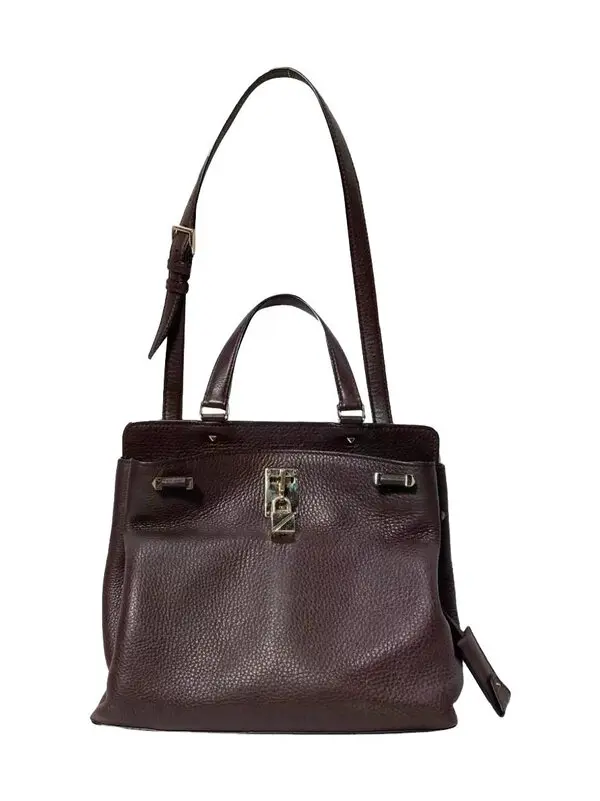Valentino Garavani Joy Lock Trapeze Leather Tote Bag - Red