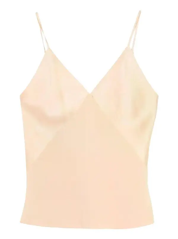 FORTE_FORTE V-neck Spaghetti Strap Top - Neutrals