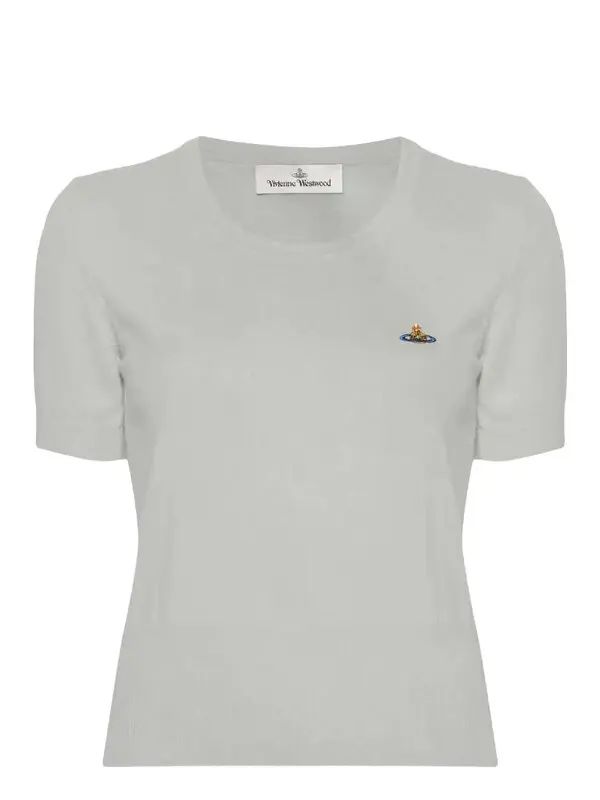 VIVIENNE WESTWOOD Orb Embroidered T-shirt - Grey