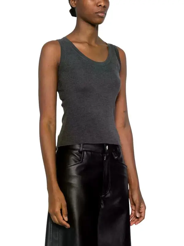 IVORY PARIS Ribbed Tank Top - Grey