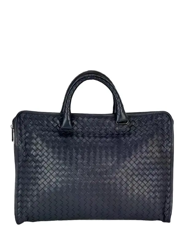 Bottega Veneta Intrecciato Top Zip Briefcase - Blue