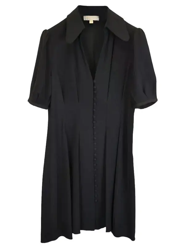 Michael Kors V-neck Button-up Midi Dress - Black