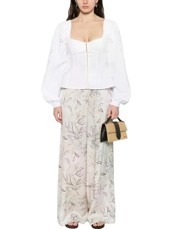 Peserico Floral-print Palazzo Pants - Neutrals