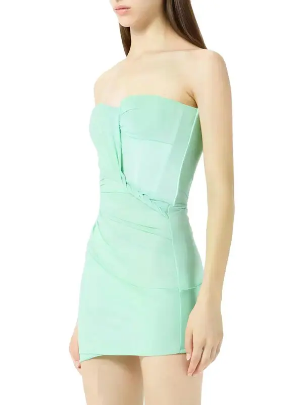 Blumarine Strapless Twisted Jersey Dress - Blue