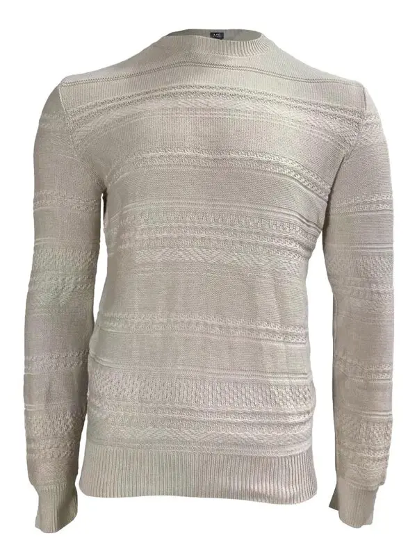 A.p.c. Striped Crew Neck Sweater - Neutrals
