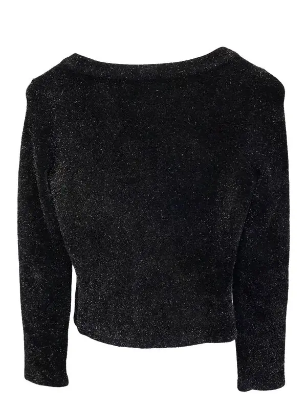 Alaïa Scoop Neck Long Sleeve Sweater - Black