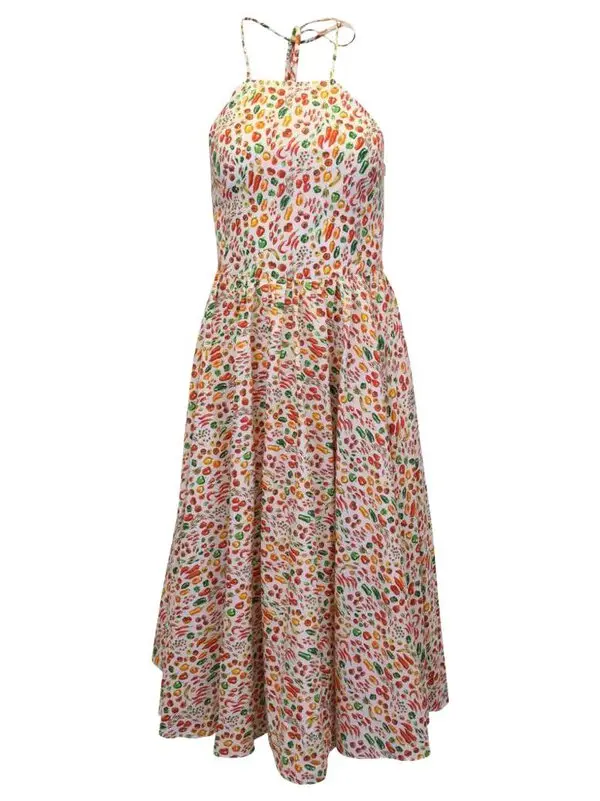 Caroline Constas Gretta Printed Midi Dress - White