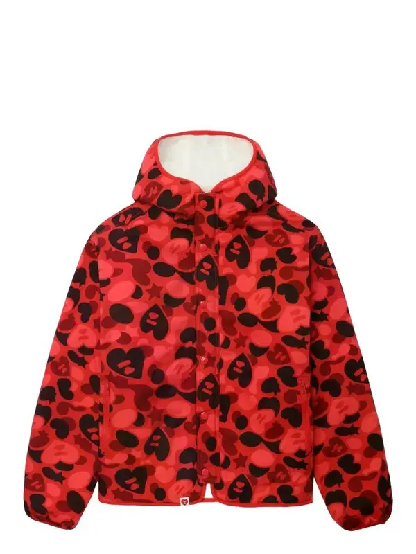 A BATHING APE Hooded Camouflage Jacket - Red